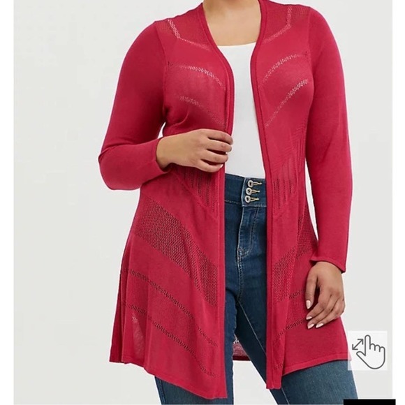 torrid | Sweaters | Torrid Fuschia Pink Pointelle Open Cardigan New ...